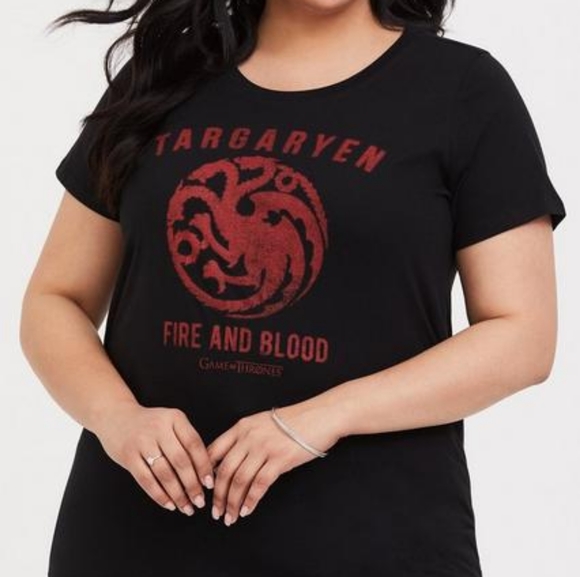 torrid | Tops | Torrid Game Of Thrones Targaryen Black Slim Fit Tee ...